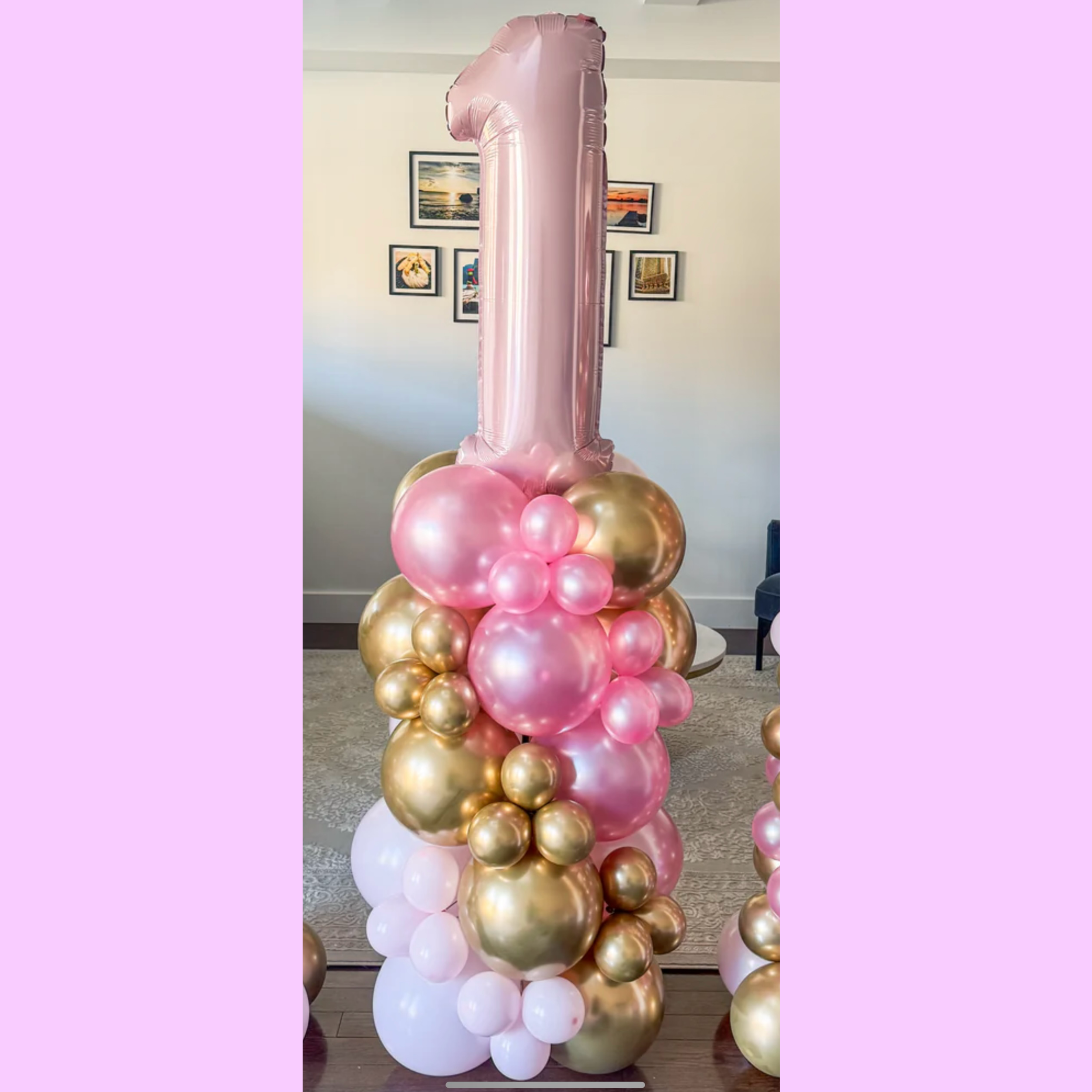 Stand alone aged balloon pillar – Monarch Balloons